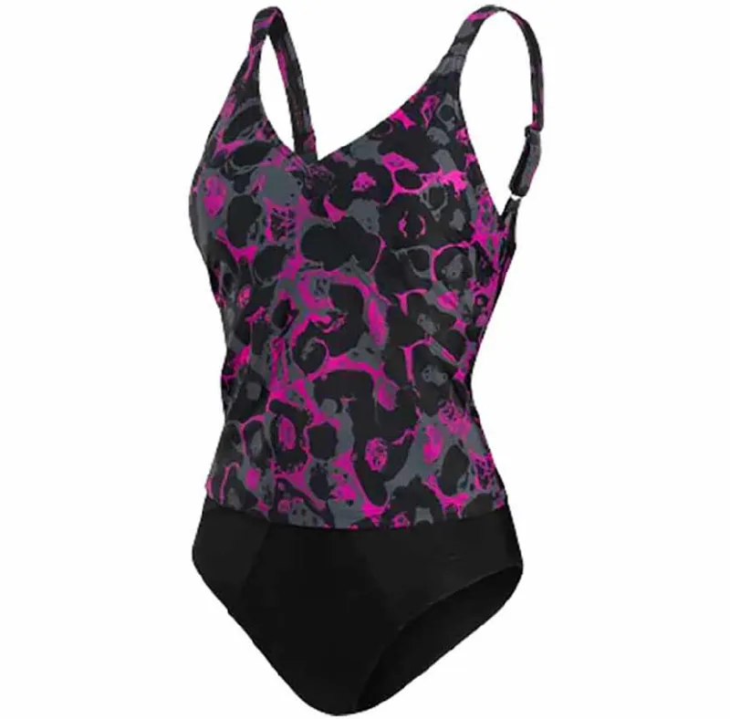 Speedo Women's Shaping Evie Printed Tankini Black/Purple