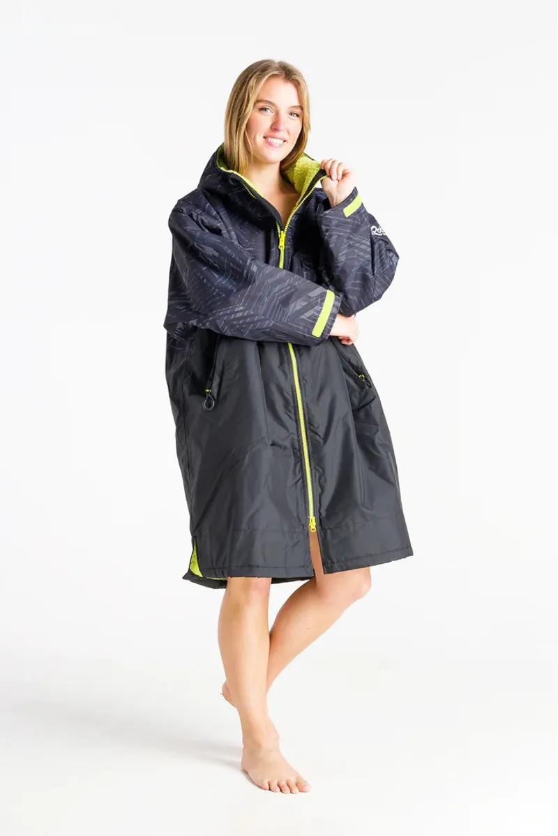 Robie Robes Dry Recycled Long Sleeve Changing Robe - Black/Lime