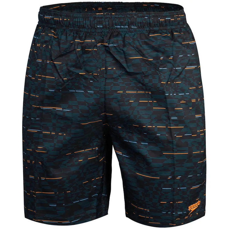 Speedo Men's ECO Xpress Lite Allover 18 inch Watershort Black/Dark Teal